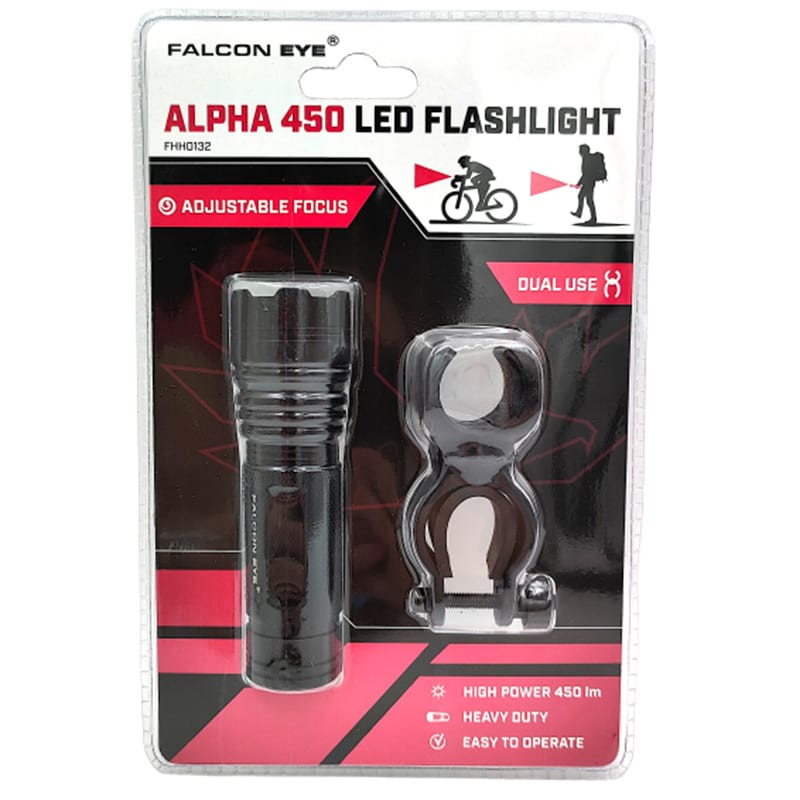 Falcon - Eye Alpha 450 - Taschenlampe mit Fahrradhalterung - set - online kaufen - MILITARY.EU Shop