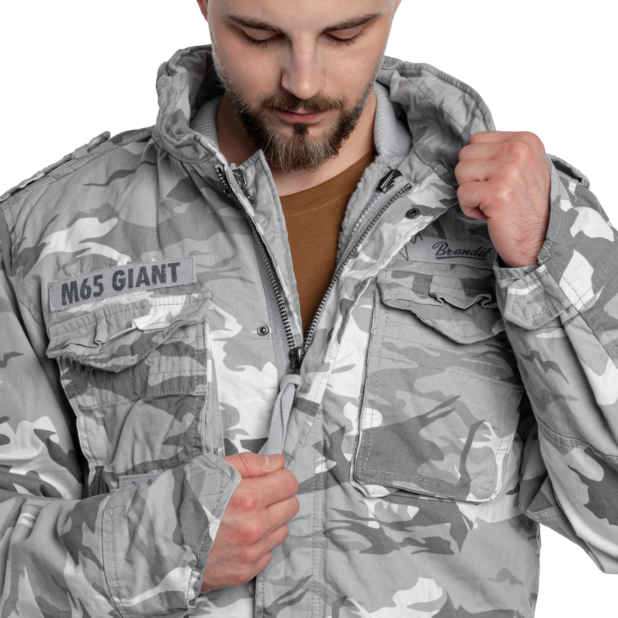 Brandit M65 Giant Jacket - Blizzard Camo - Buy Online - MILITARY.EU Shop