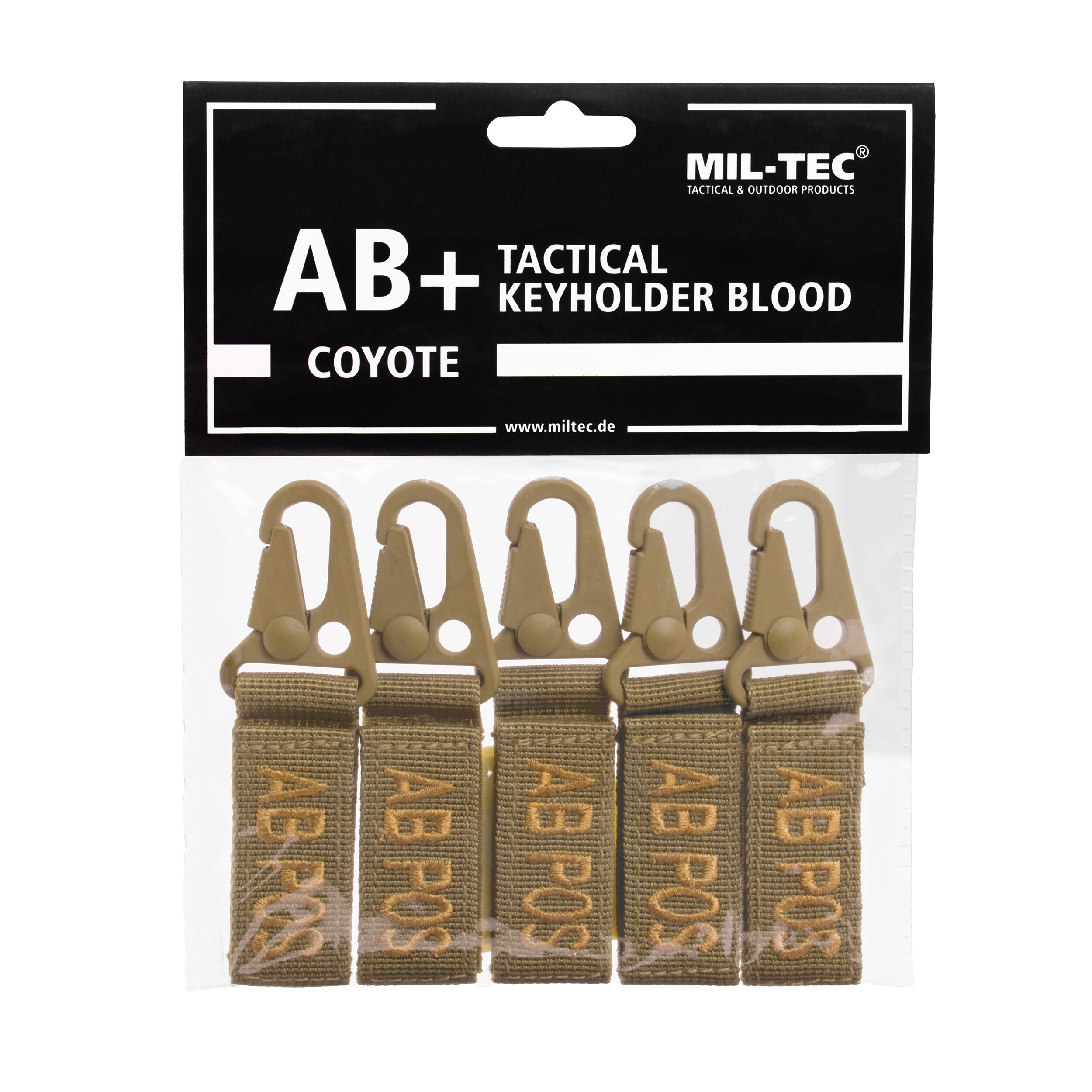 Mil-Tec Keychain Blood Group AB POS Coyote - 5 pcs - Buy Online ...