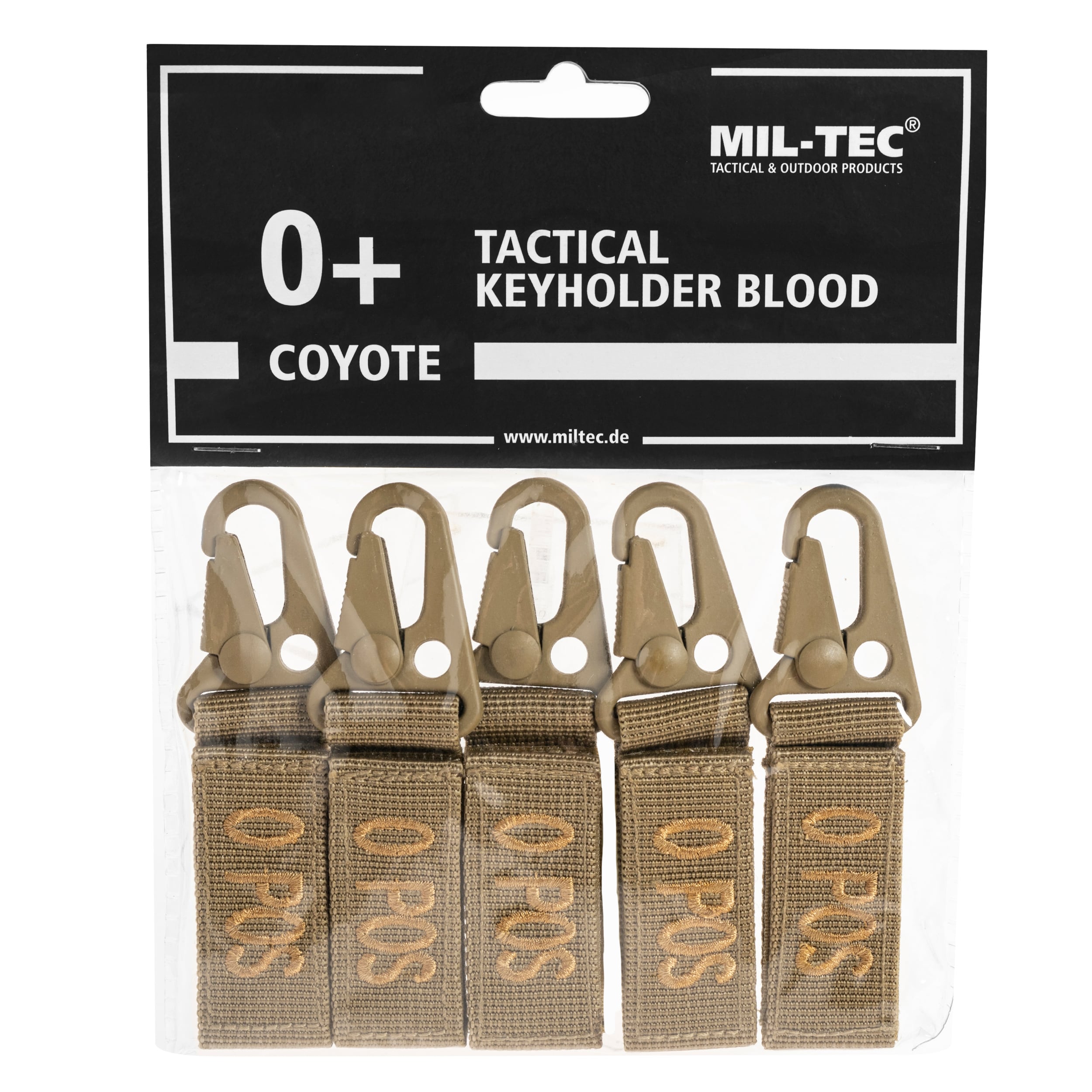 Mil-Tec Keychain Blood Group 0 POS Coyote - 5 pcs - Buy Online ...