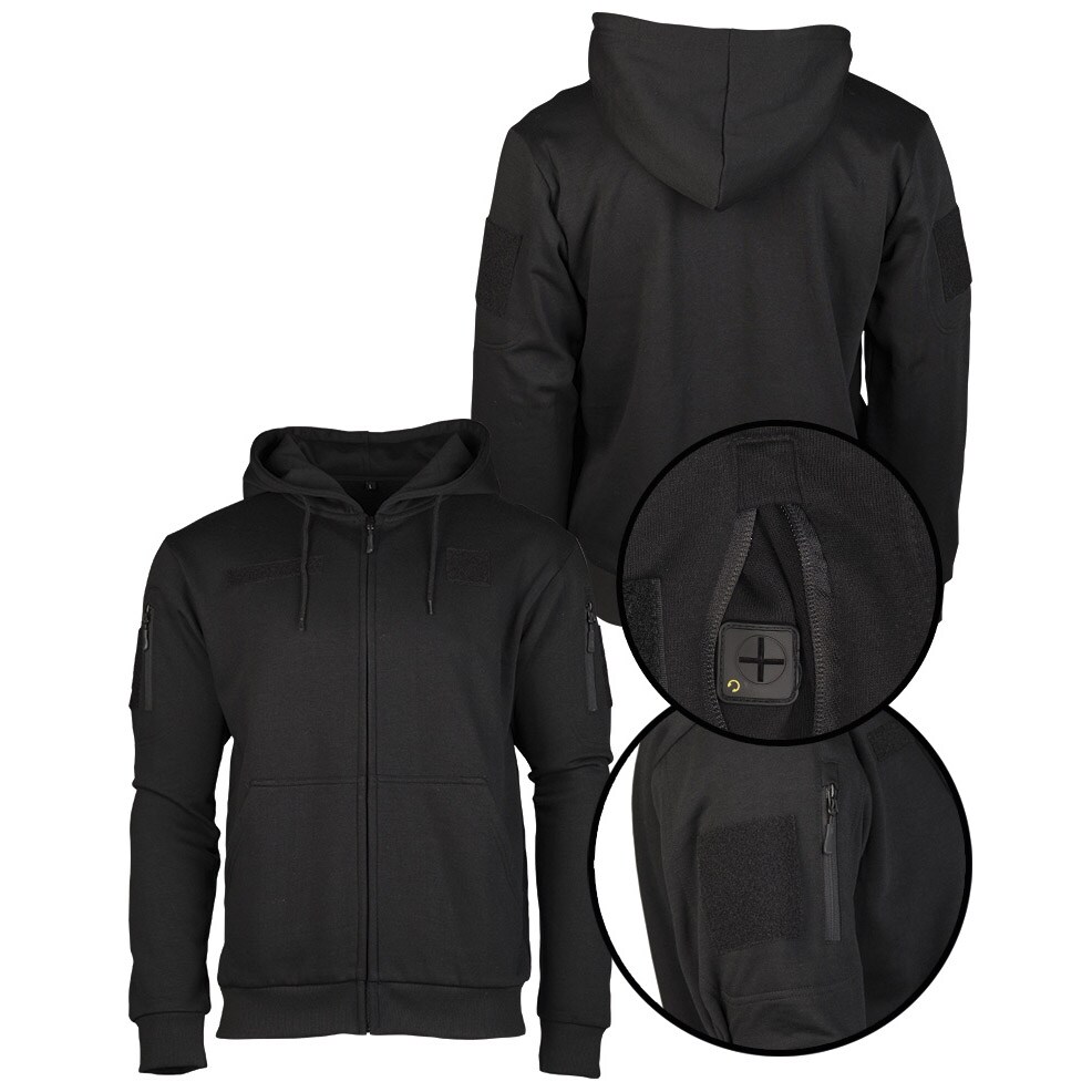 Mil-Tec Tactical Hoodie Zipper Black - Buy Online - MILITARY.EU Shop